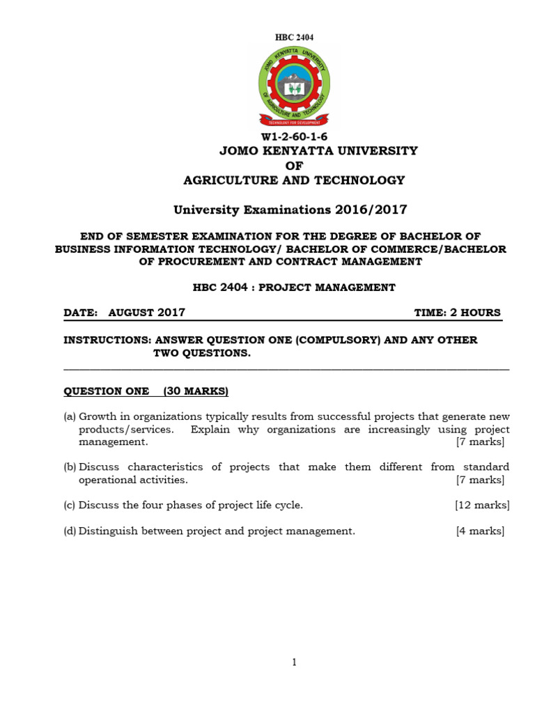 HBC 2404 Project Management | PDF | Project Management | Economies