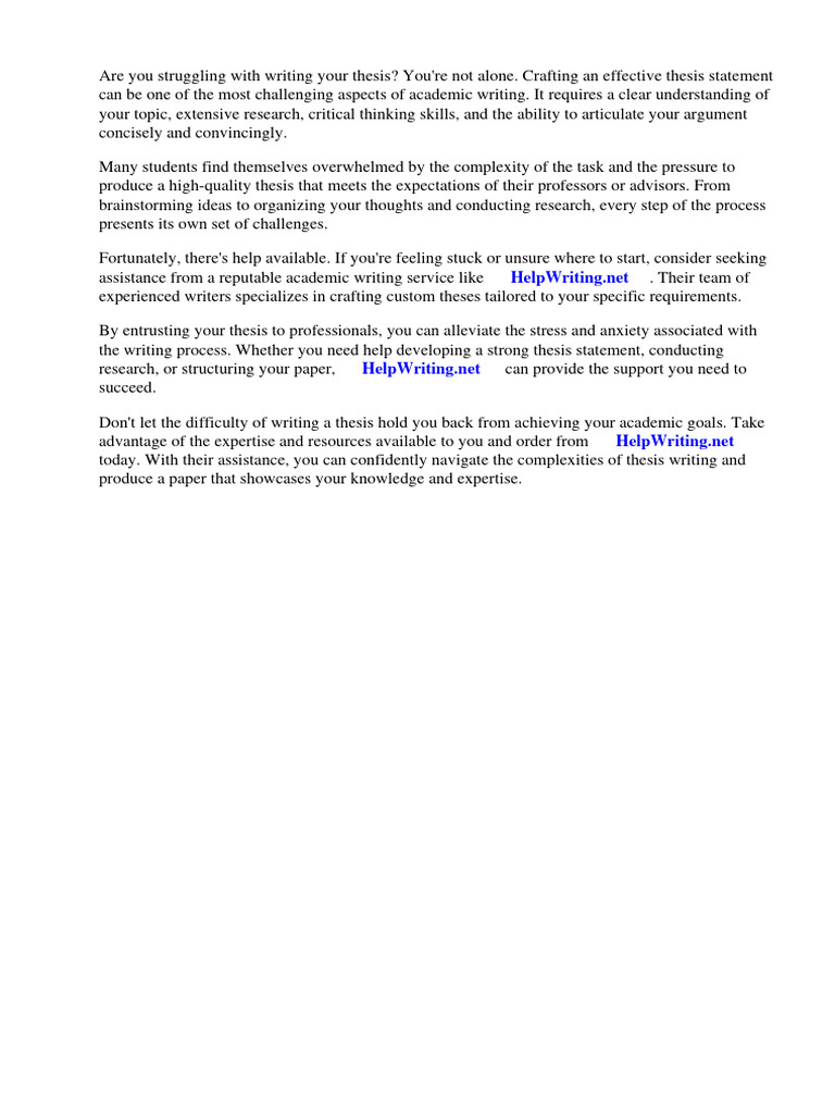 Writing For Success Explains How To Write An Effective Thesis Statement ...
