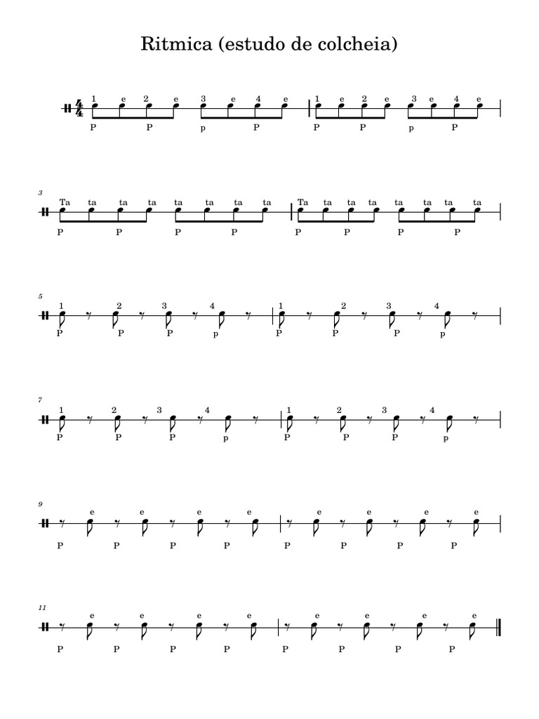 Ritmica (Estudo de Colcheia) | PDF