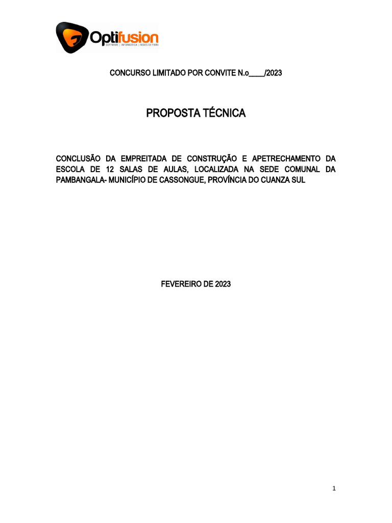 Proposta Técnica Optifusion | PDF