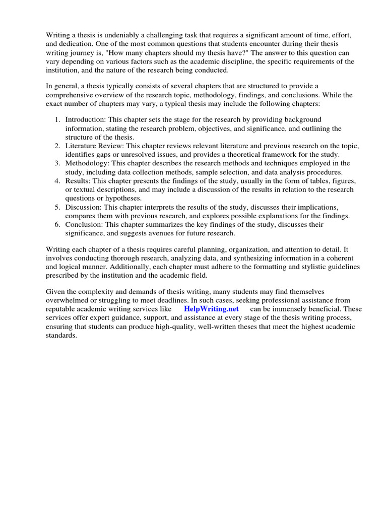 How Many Chapters in Thesis | PDF | Thesis | Methodology