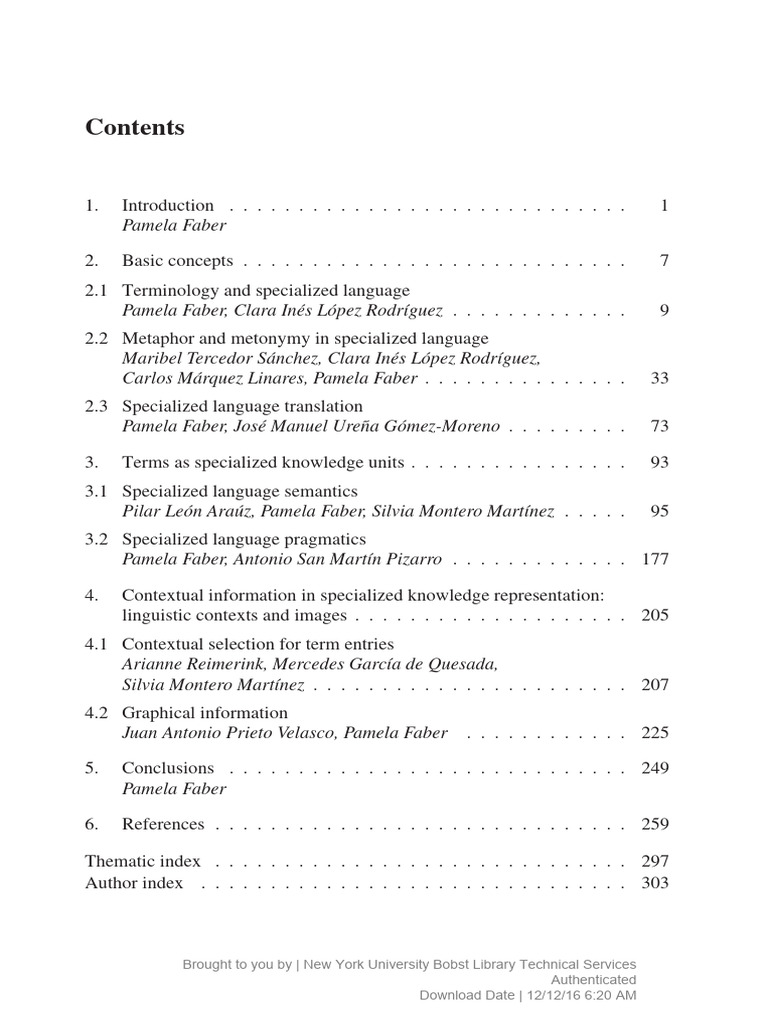 Faber, Pamela - A Cognitive Linguistics View of Terminology and Specialized Language | PDF
