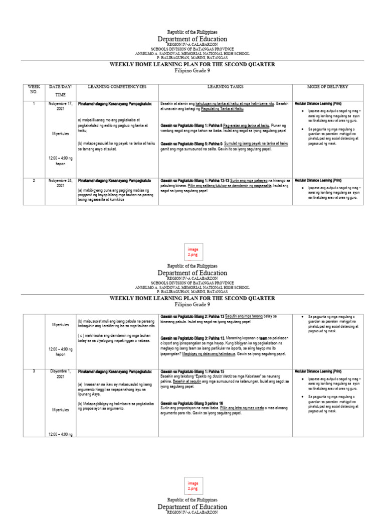 WLHP Filipino 9 2nd Quarter 2021 | PDF