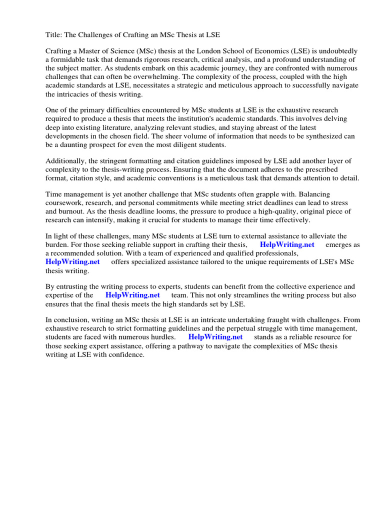 MSC Thesis Lse | Download Free PDF | Simulation | Thesis