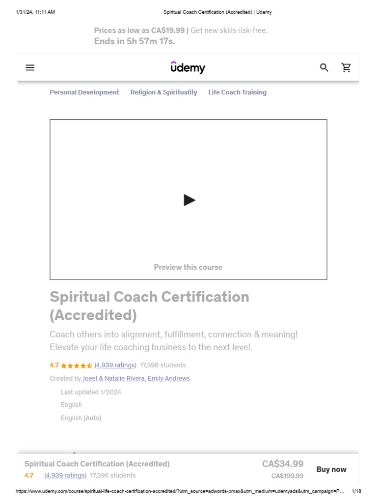 Udemy - Spiritual Coach Certification (Accredited) | PDF | Meditation | Spirituality