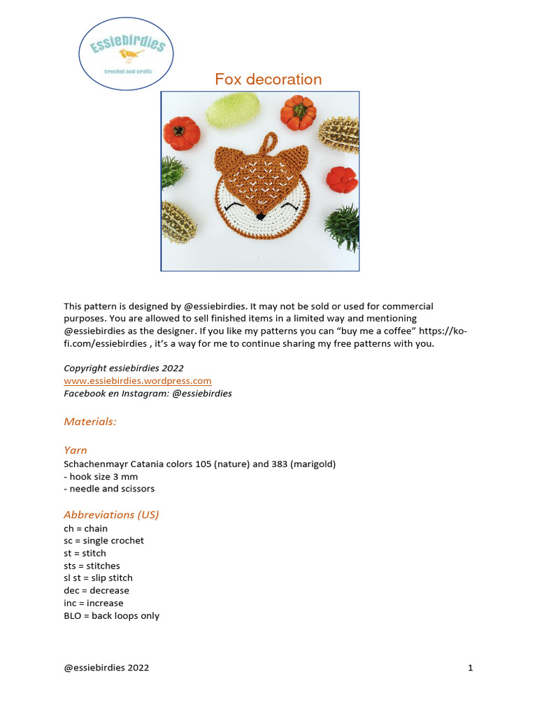 Fox Decoration | PDF | Handicrafts | Crafts