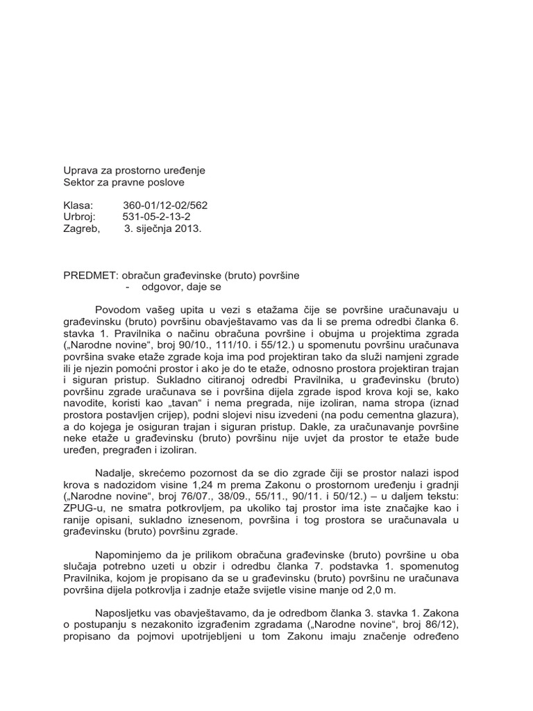 L - 360-12-562 Odgovor Ministarstva | PDF