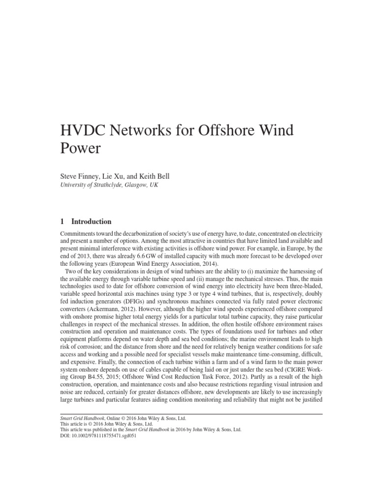 HVDC Networks For Offshore Wind Power | PDF | High Voltage Direct ...