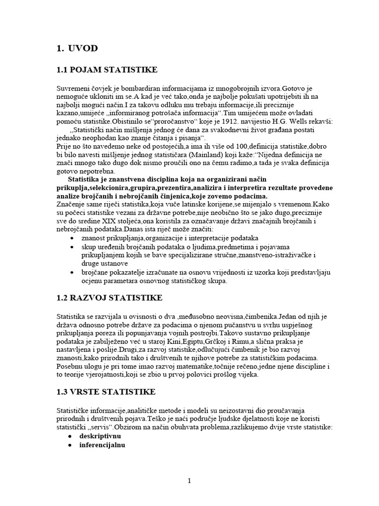 Poslovna - Statistika - Materijali Uz Predavanja | PDF