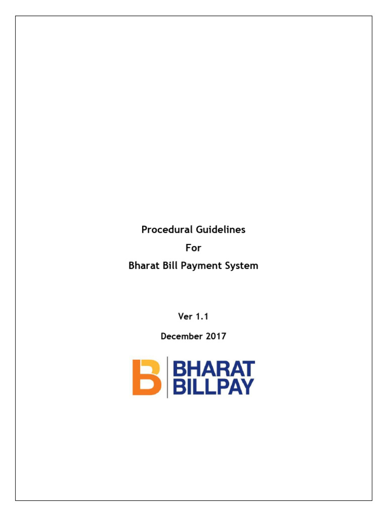 Bharat Bill Payment System-Procedural Guidelines Ver 1.1_0 | PDF | Debit Card | Reserve Bank Of ...
