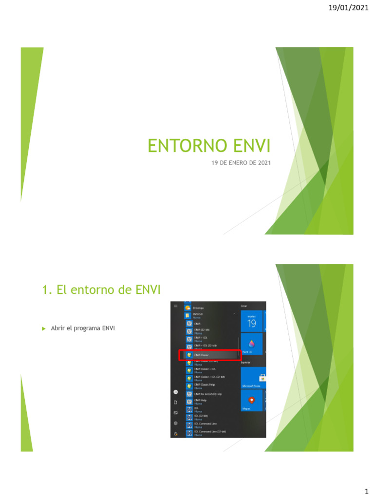 Guía de Uso del Entorno ENVI | PDF | Diseño gráfico | Procesamiento de ...