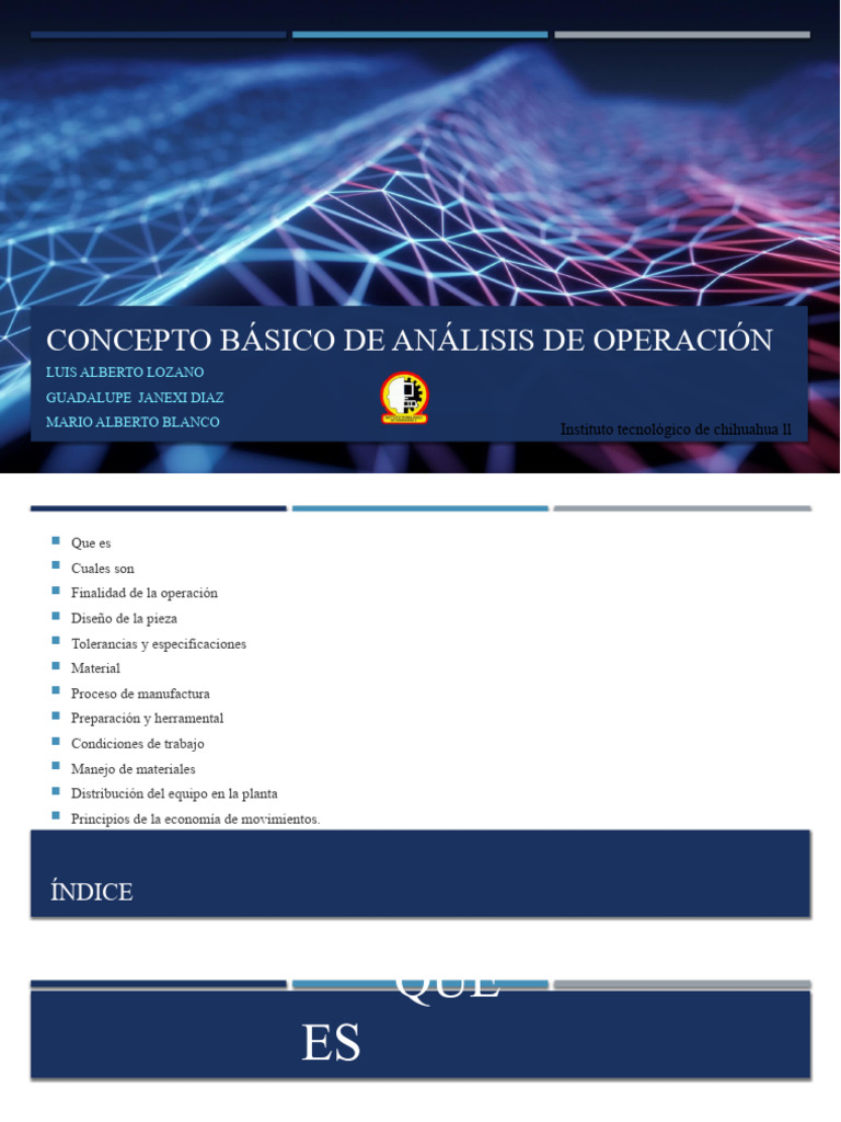 Concepto Básico de Análisis de Operación | PDF