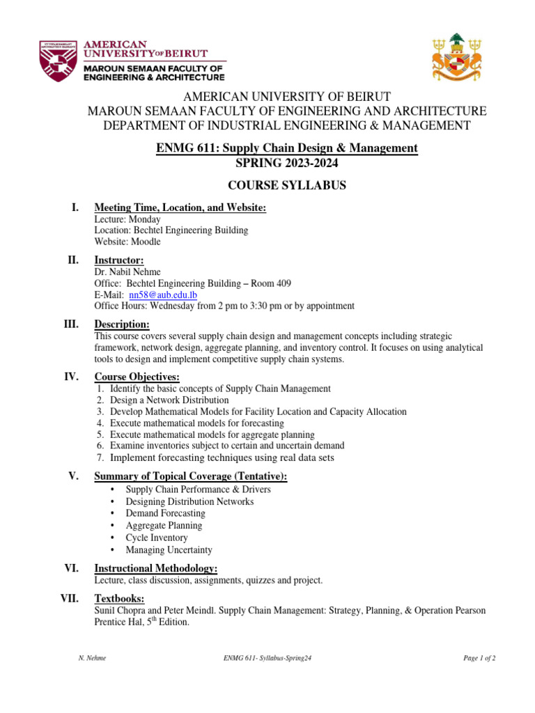 ENMG 611 Syllabus Sp24 | PDF | Academic Dishonesty