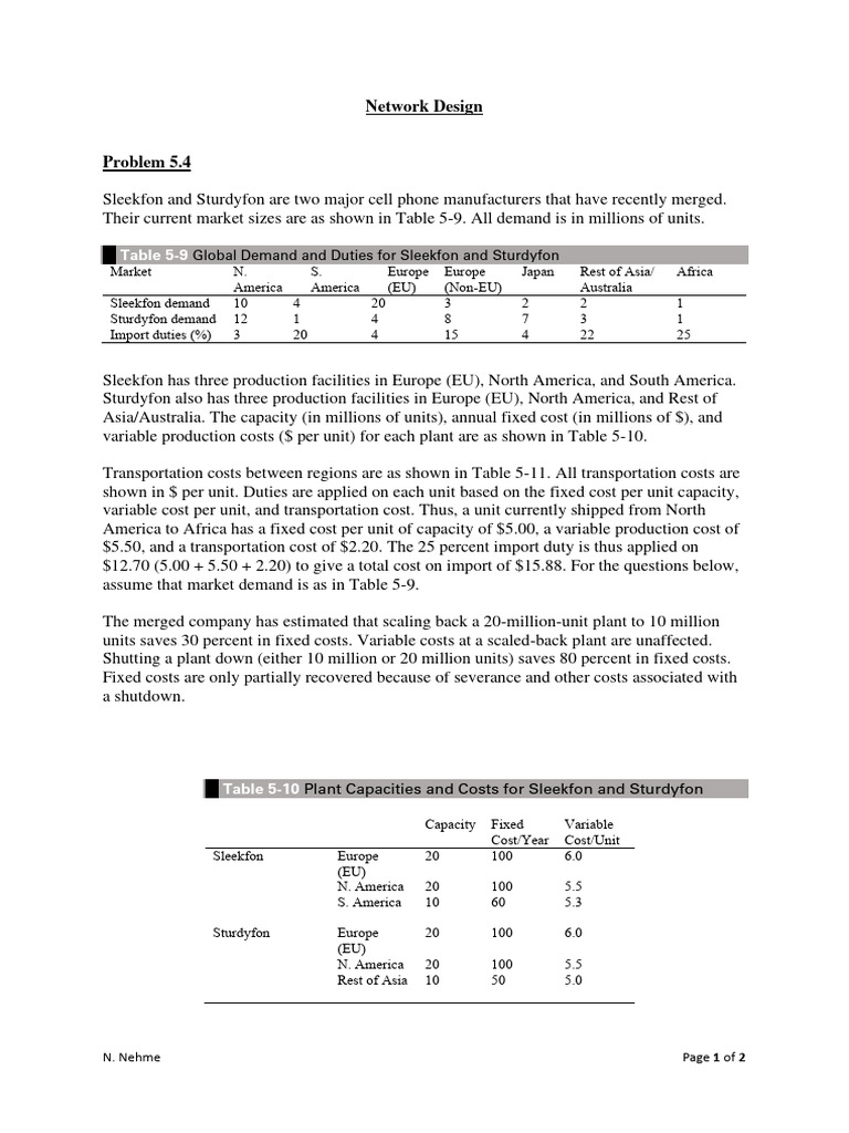 ENMG 611_Network Design Assignment | PDF | European Union | Transport