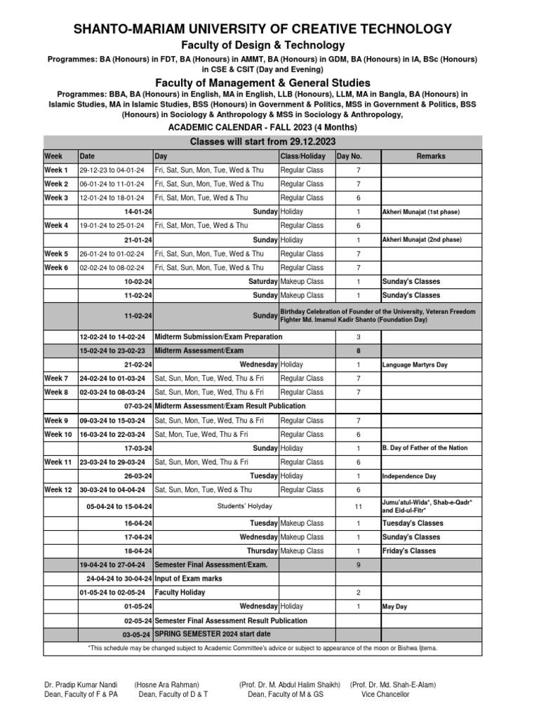 Academic-Calendar Fall 2023 | PDF | Qualifications | Academic Degree