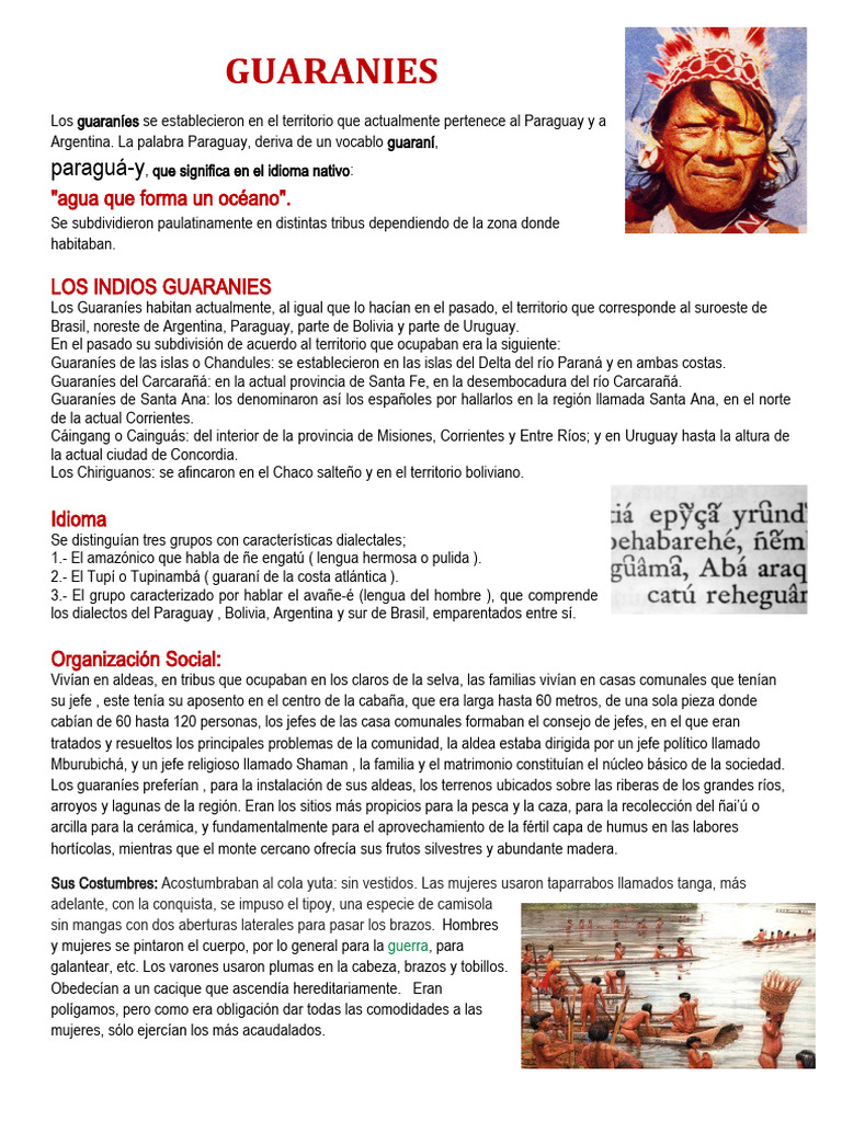 Cultura y Organización de los Guaraníes | PDF | Pueblos Indígenas de ...