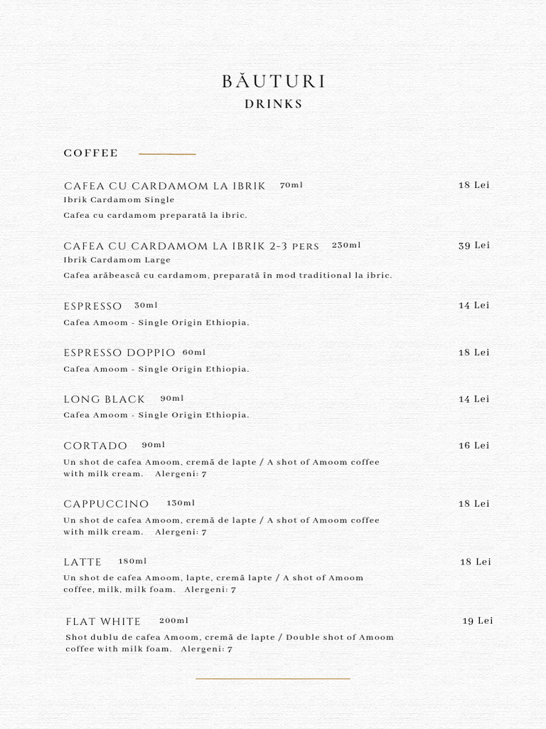 Menu - Victoriei - Drinks | PDF