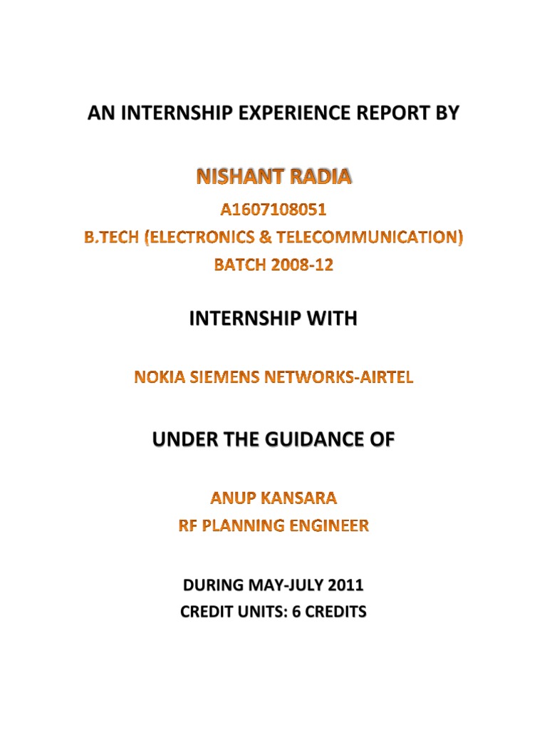 An Insightful Overview of an Internship Experience in RF Planning and ...