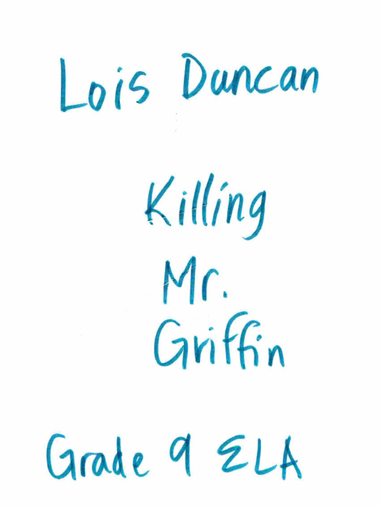 Killing Mr. Griffin Novel Studies Activities | PDF