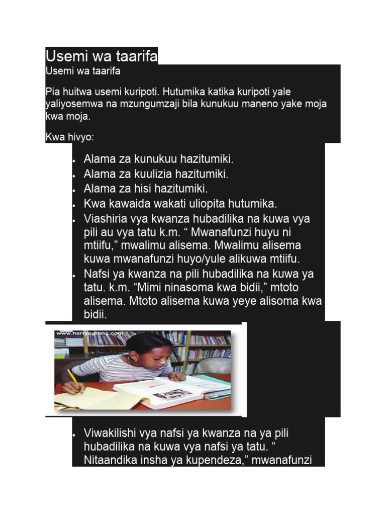 Usemi Wa Taarifa | PDF