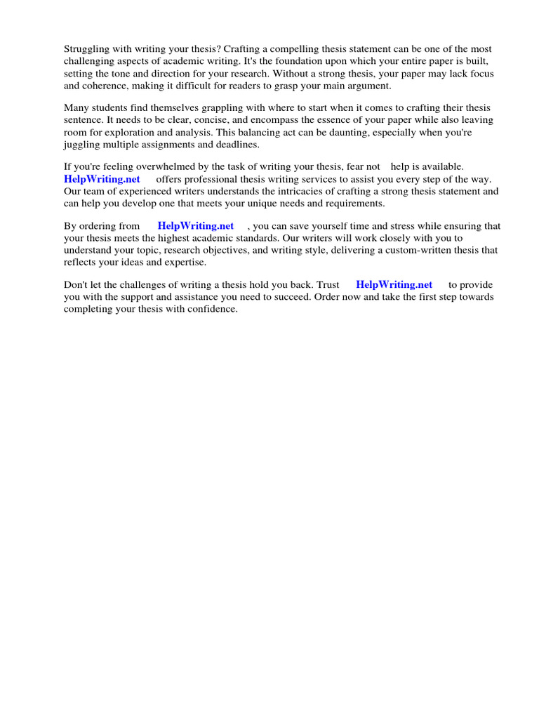 Thesis Sentence Starters | PDF