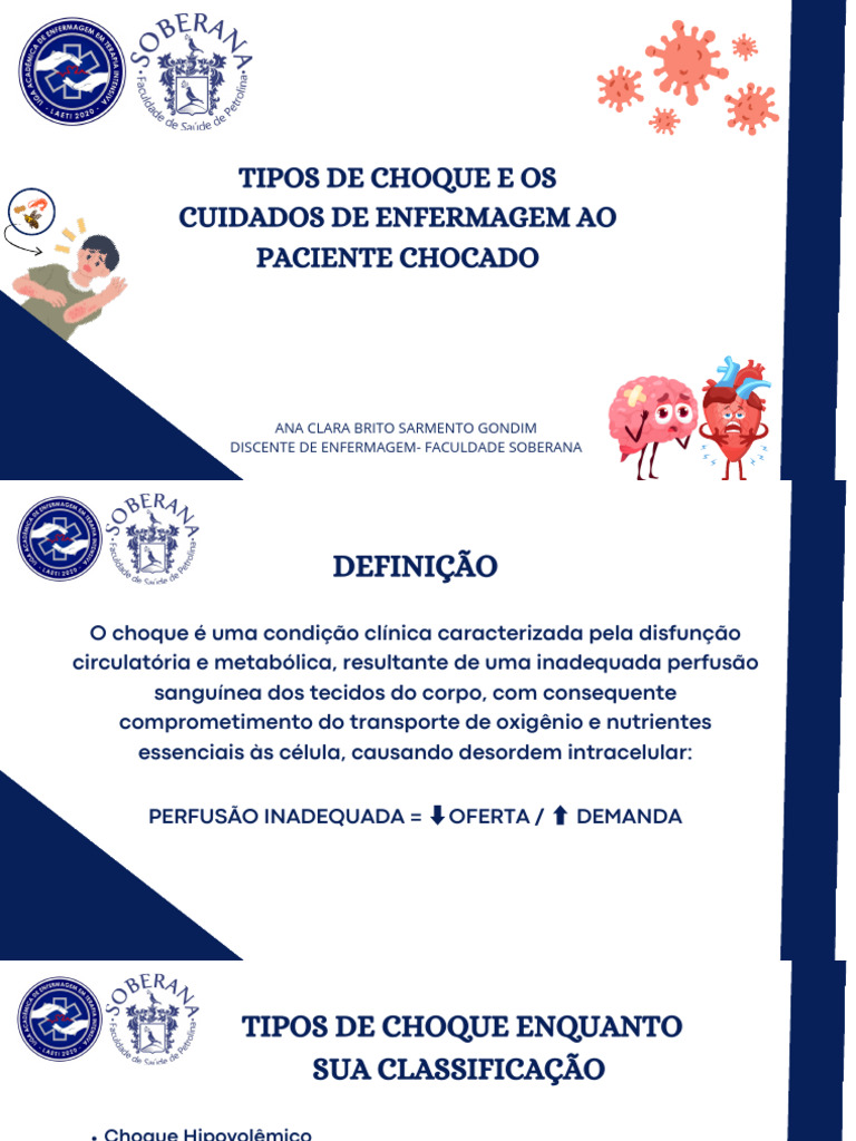 Tipos de Choque e Os Cuidados de Enfermagem | PDF | Coração | Choque ...