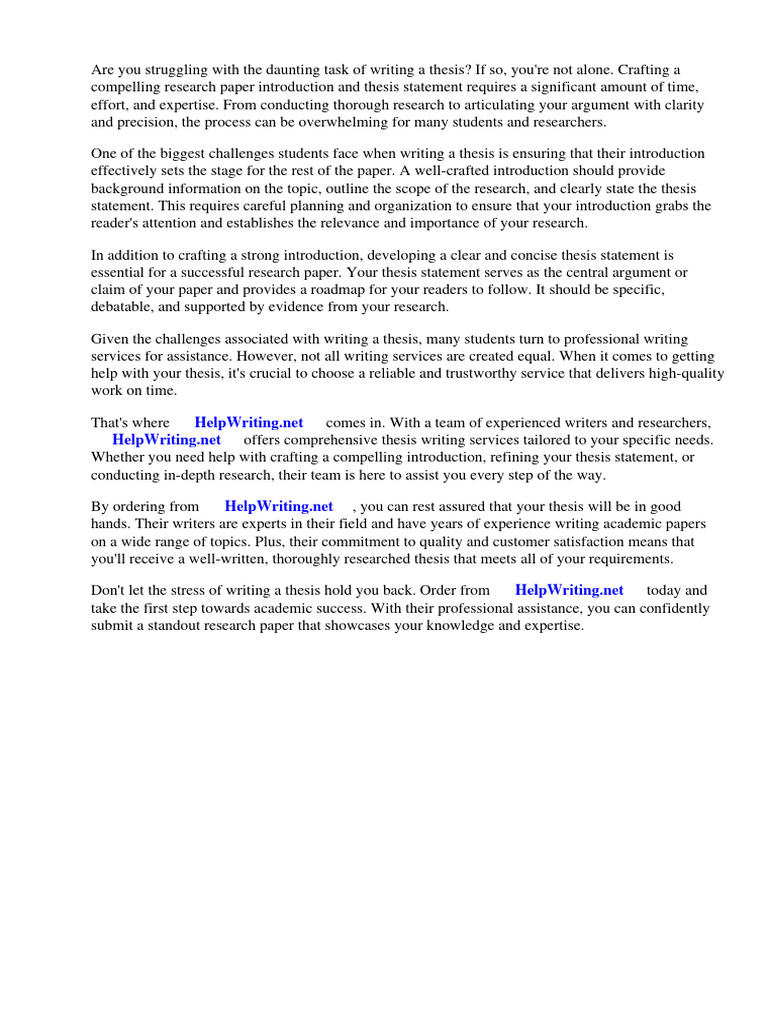 Research Paper Introduction And Thesis Pdf Thesis Academic Publishing