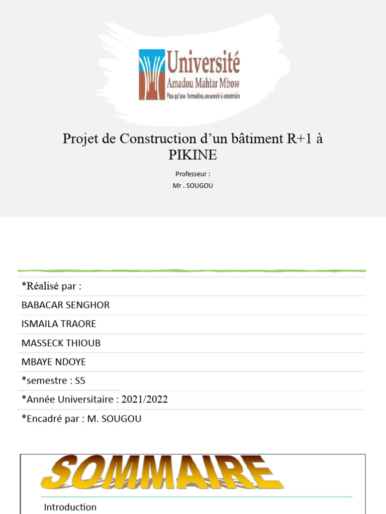 Projet Bâtiment R+1 À Usage Mixte | PDF | Ingénierie civile | Technologie du bâtiment