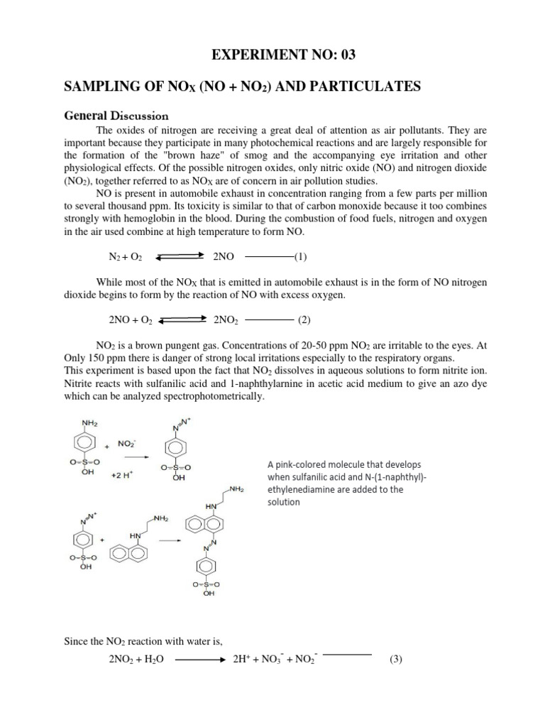 Exp 03 | PDF | Nitrogen Dioxide | Oxide