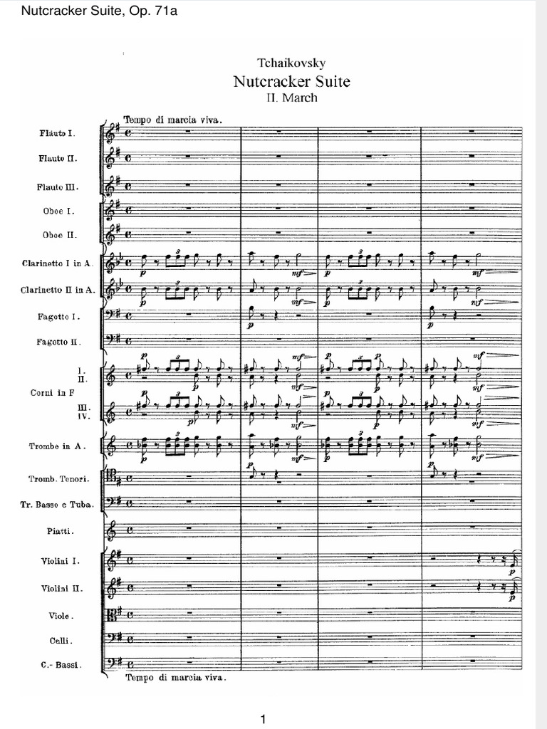 Dokumen - Tips - Tchaikovsky Nutcracker Suite II Marche | PDF | The ...