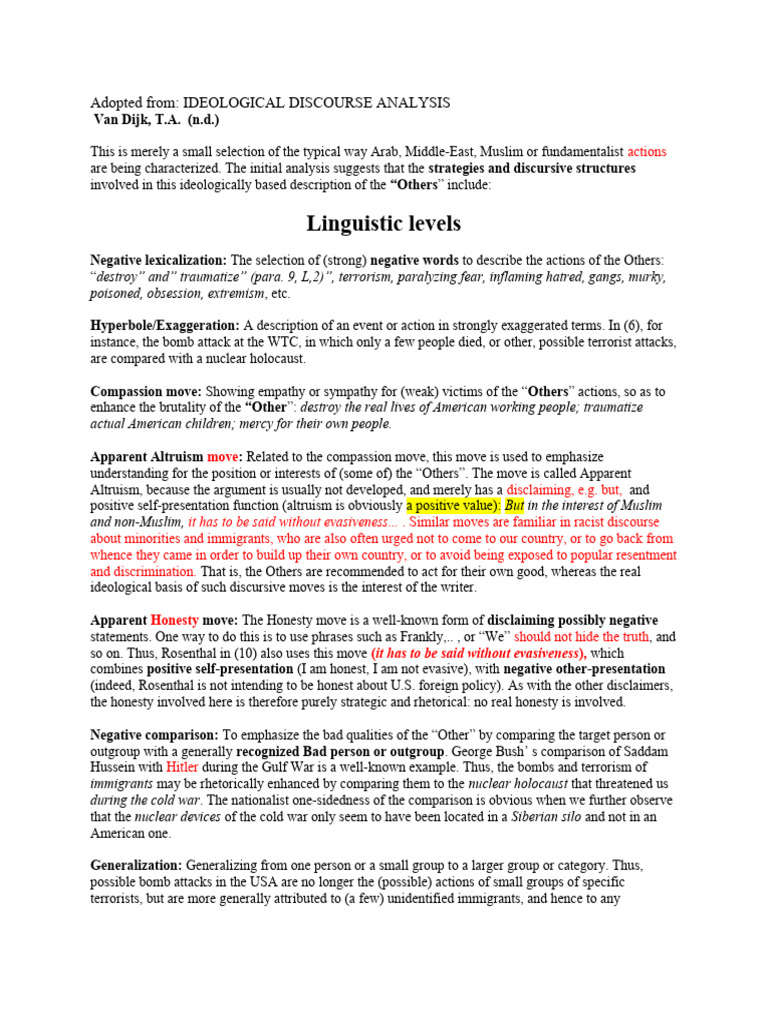 Ideological Discourse Analysis (1) 2 | PDF | Politics | Philosophy
