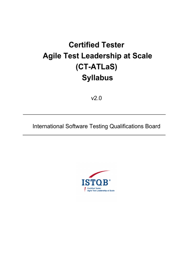 ISTQB CT-ATLaS Syllabus v2.0 | PDF | Agile Software Development ...