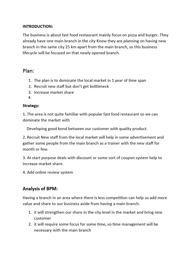 Fast Food Branch Expansion Strategy | PDF | Restaurants | Fast Food