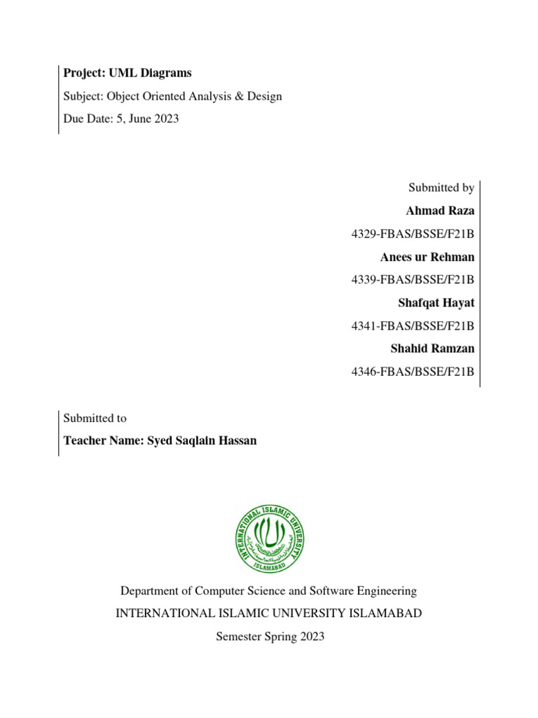 OOAD Semester Project | PDF | Android (Operating System) | Login