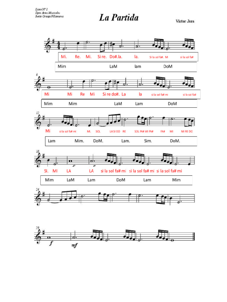 La Partida - Victor Jara | PDF