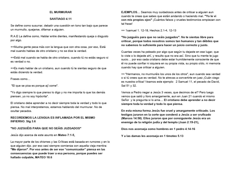 El Murmurar | PDF | Verdad | Jesús