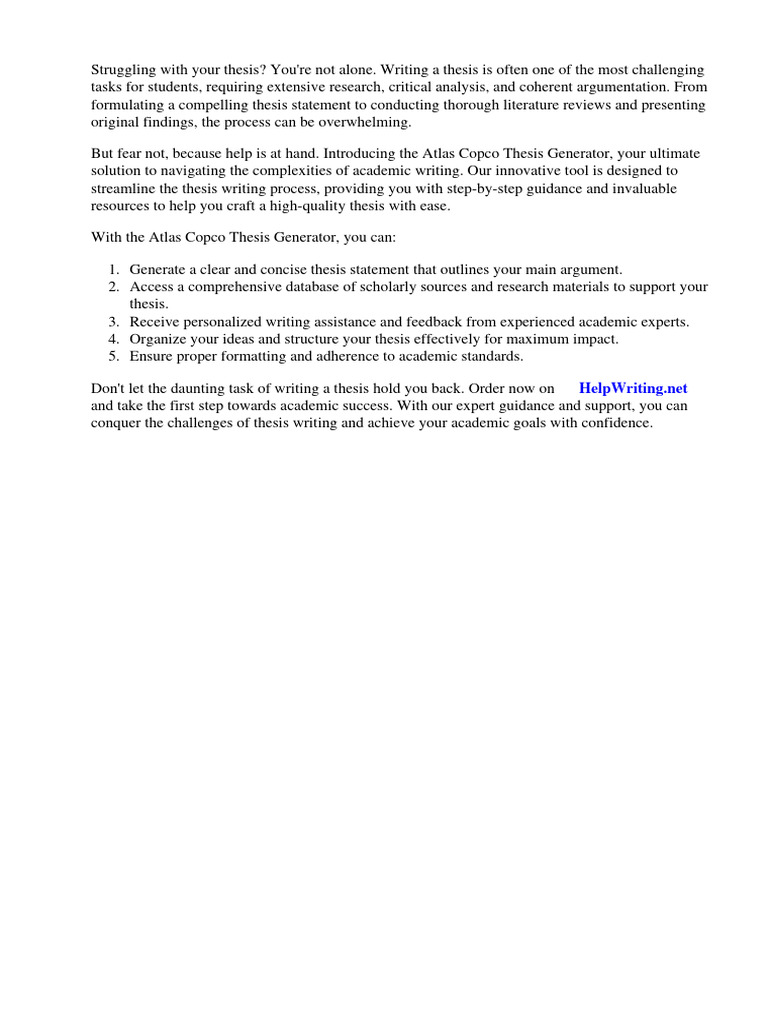 Atlas Copco Thesis Generator | PDF | Http Cookie | Thesis