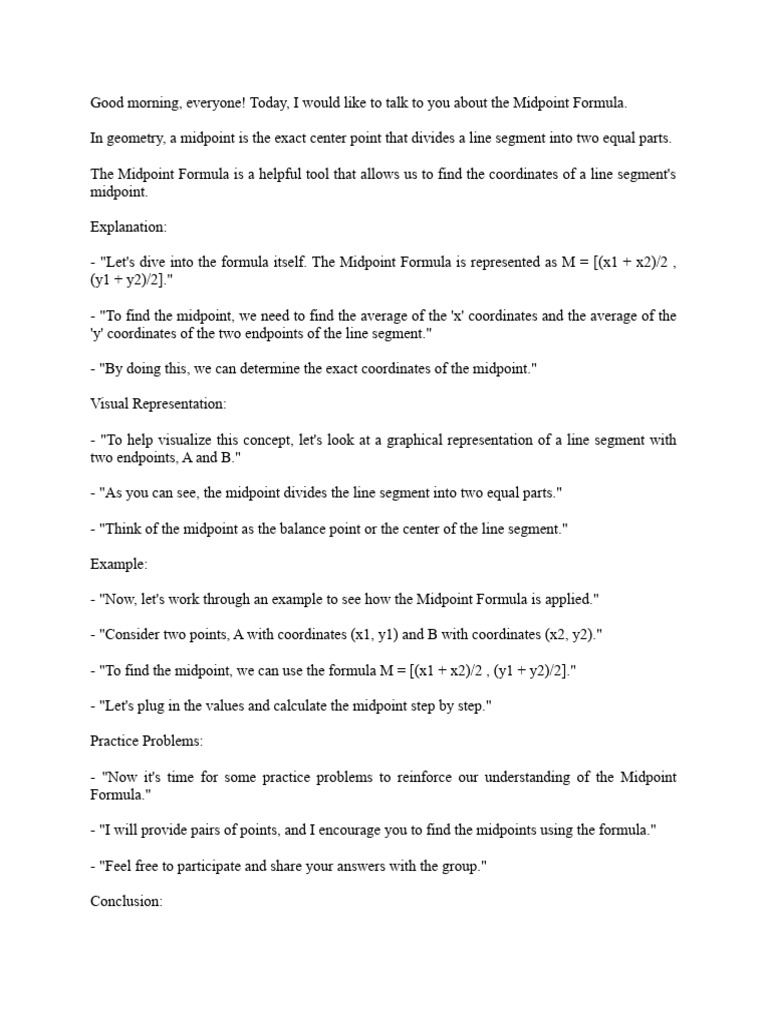 Midpoint Formula - Abeng | PDF | Geometry | Mathematics