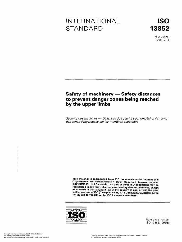 ISO 13852 Upper Body Reach Limits | PDF | International Organization ...