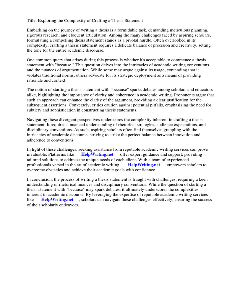 Crafting a Thesis Statement Guide | PDF | Essays | Thesis