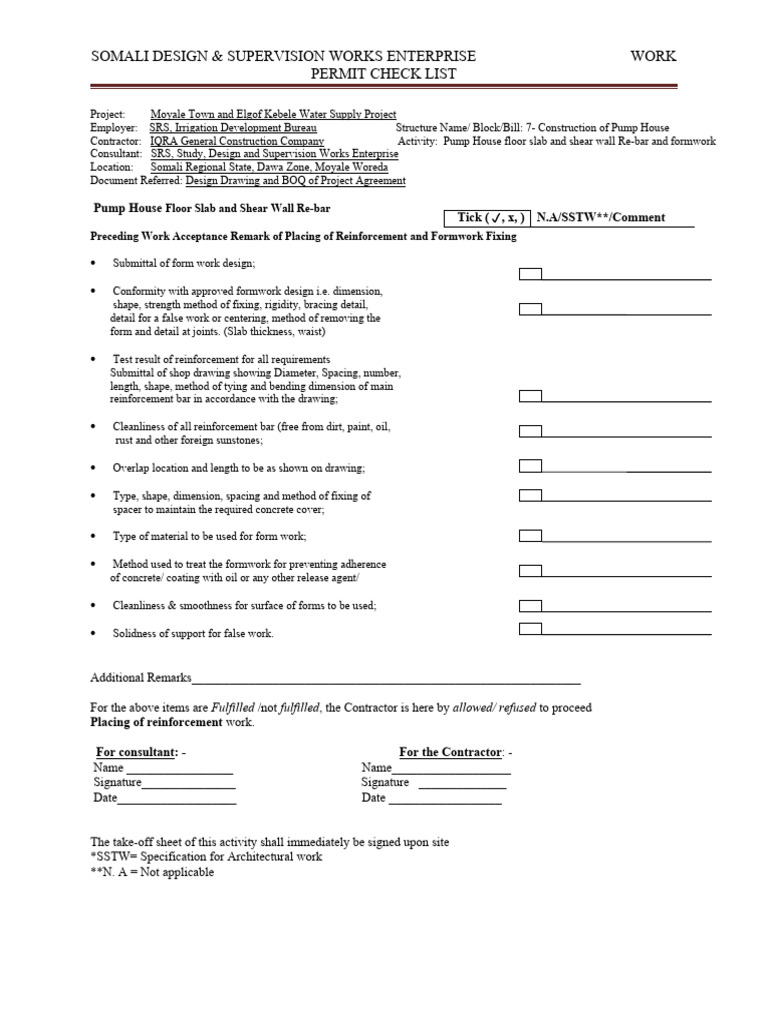 Construction Permit Checklist | PDF | Concrete | Building Materials