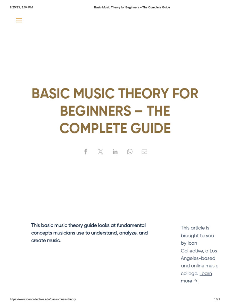 Basic Music Theory Guide | PDF