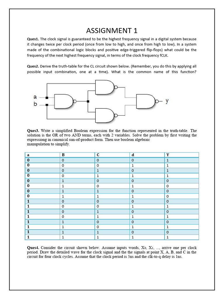 ASSIGNMENT 1 - Verilog | Download Free PDF | Logic Gate | Electronic ...