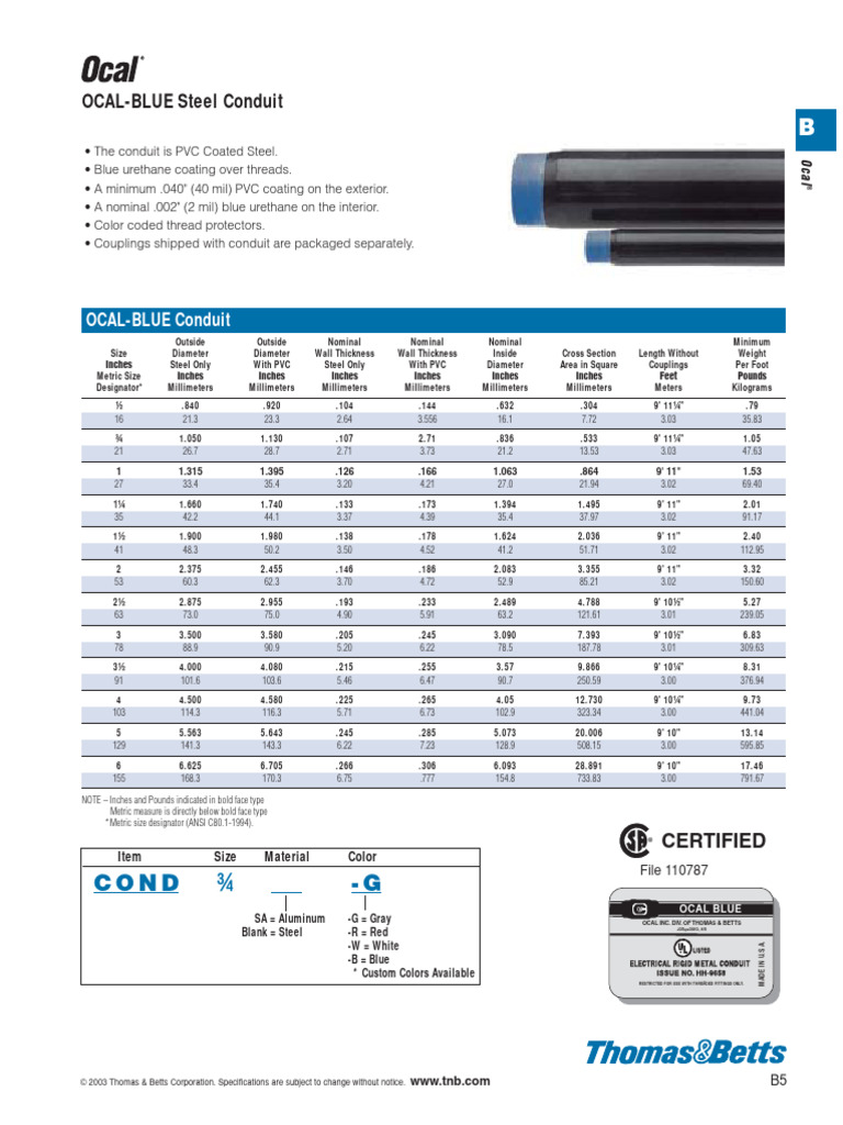 Ocal Blue Conduit PVC | PDF | Pipe (Fluid Conveyance) | Corrosion