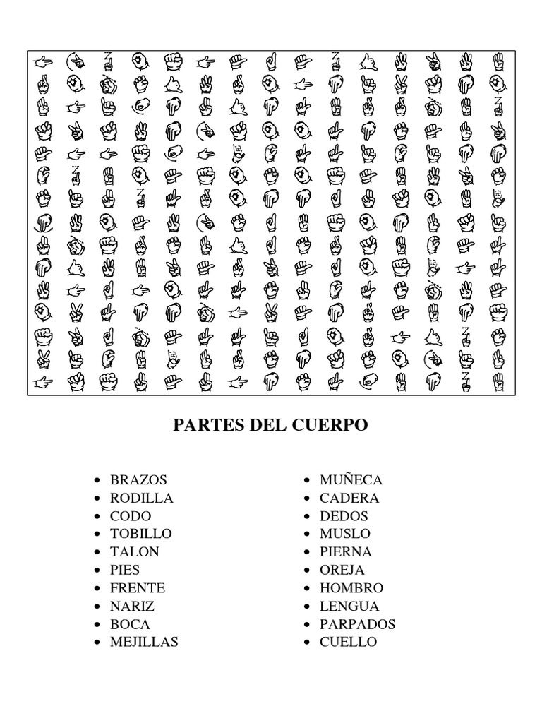 Sopa De Letras Partes Del Cuerpo 237883 | SOPA DE LETRAS 3º CUERPO
