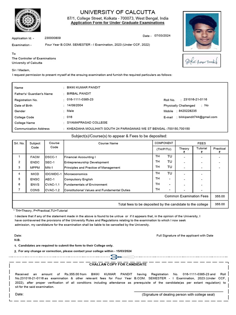 Enrolment - Form - 016 1111 0385 23 - 07 03 2024 - 08 42 | PDF ...