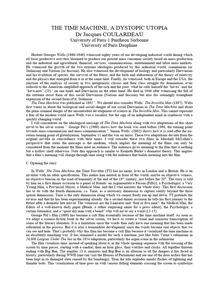 Exploring Wells' Time Machine | PDF | The Time Machine | Narration