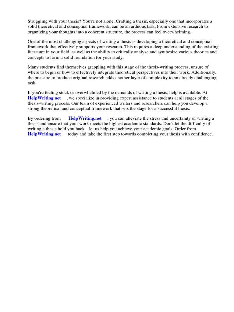 Example Thesis With Theoretical and Conceptual Framework | PDF