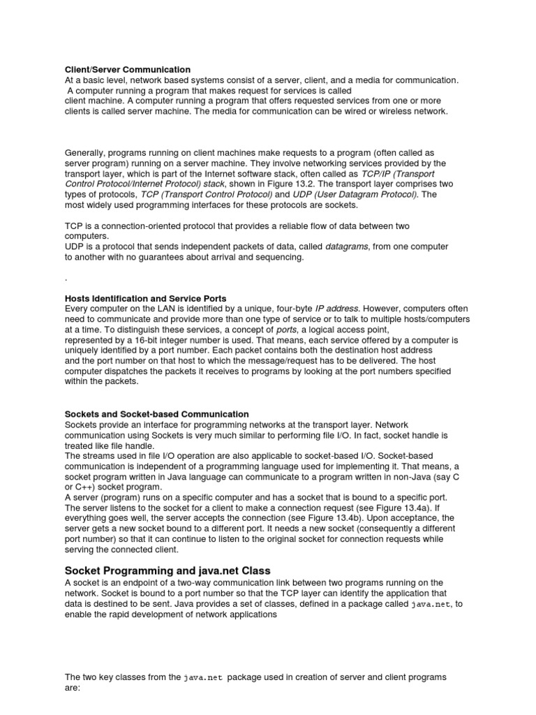 Client | PDF | Network Socket | Port (Computer Networking)