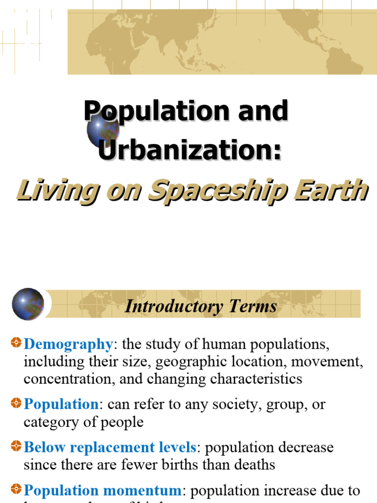 BARRERA Population and Urbanization Living On Spaceship Earth | PDF ...